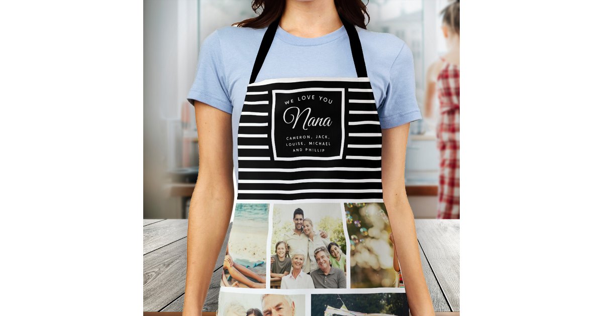 WIJ HOUDEN VAN U NANA Moderne Familie Fotocollage Schort | Zazzle.nl