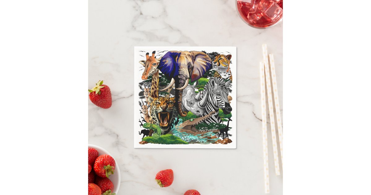 Wilde Afrikaanse savannedieren Servet | Zazzle.nl