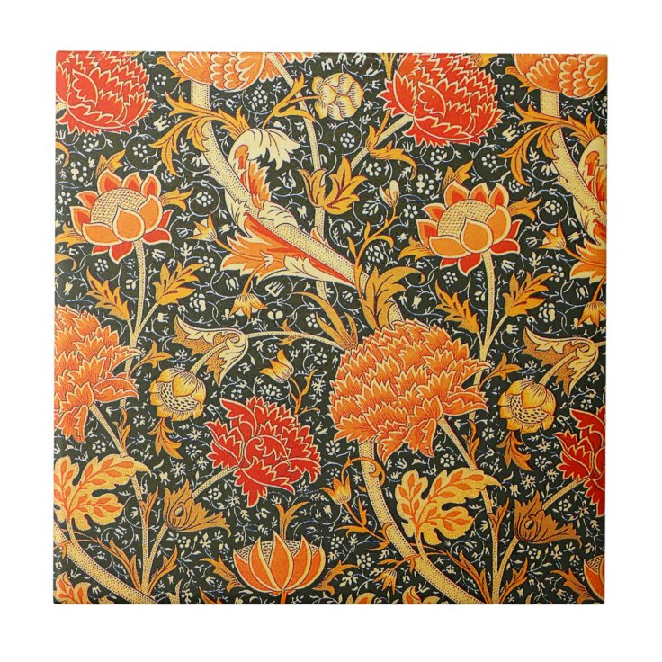 William Morris Floral Artwork Wallpaper Tegeltje | Zazzle.nl