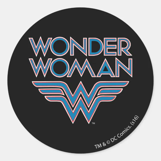 Wonder Woman Blue en Red Retro Logo Ronde Sticker | Zazzle.nl