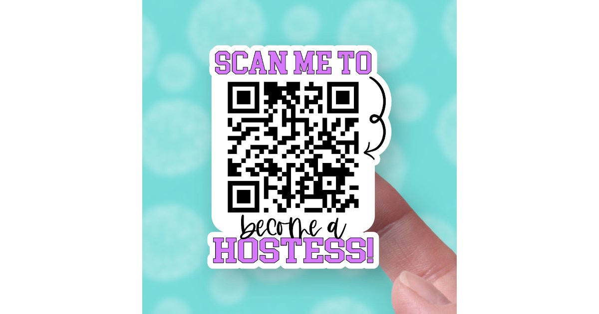 Word een Hostess Paarse QR Code Kleine Onderneming Sticker | Zazzle.nl