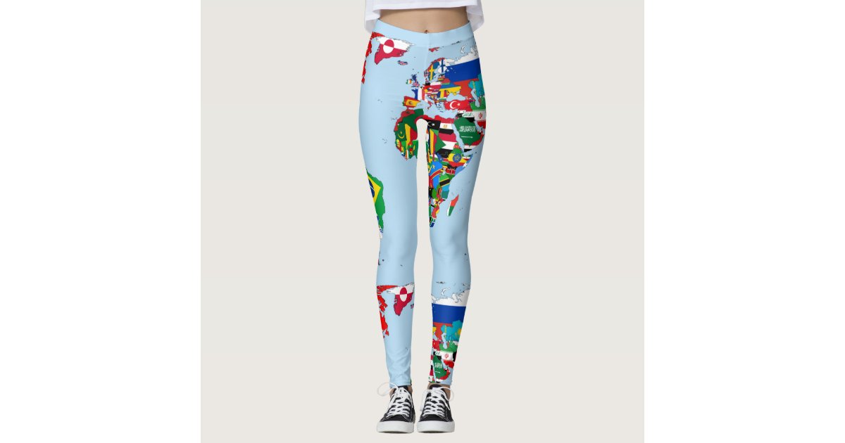 World Map of Flags Leggings | Zazzle.nl
