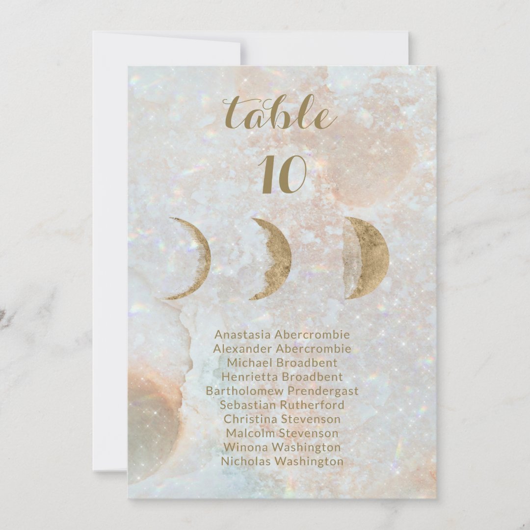 Zodiac Moon Celestial Wedding Seating Chart Card Aankondiging | Zazzle.nl