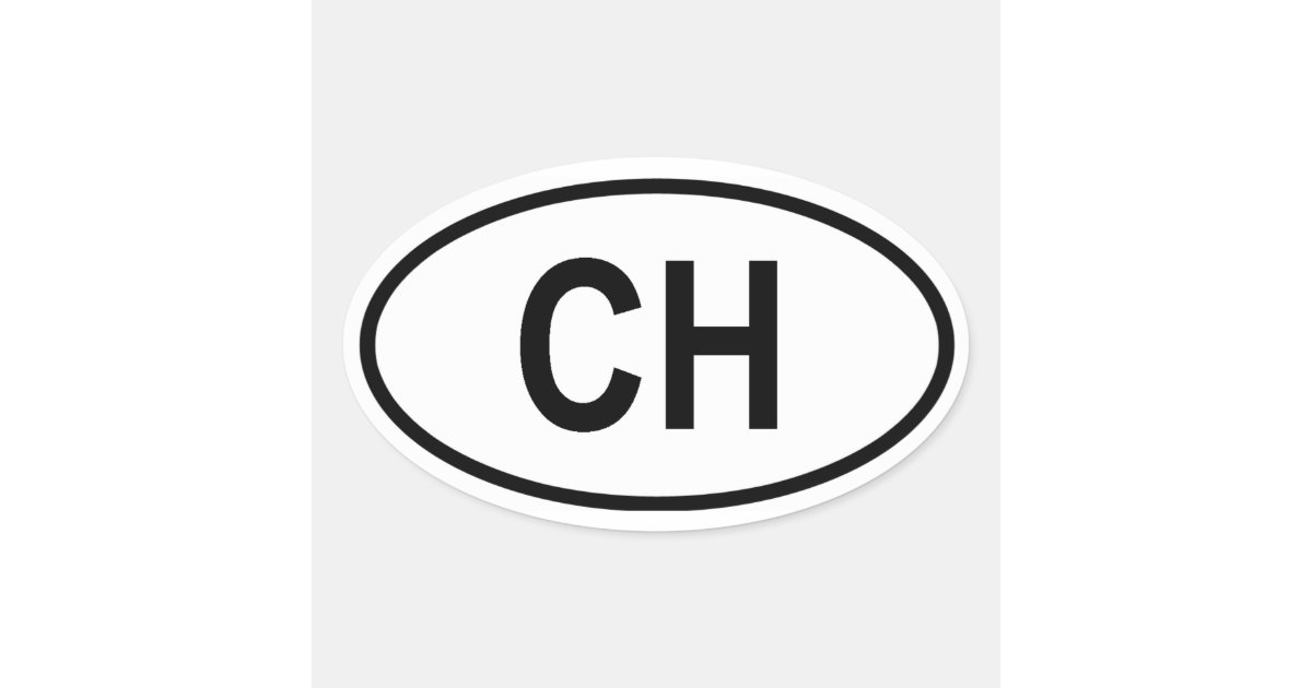 Zwitserland "CH" Ovale Sticker | Zazzle.nl