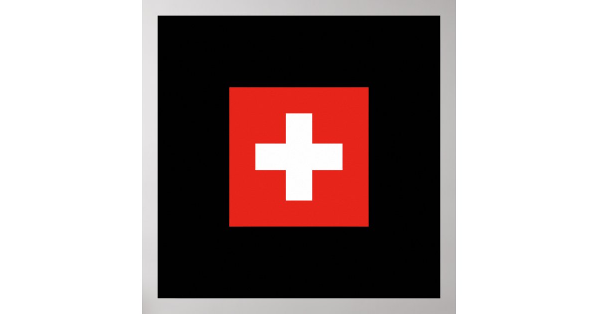 Zwitserse vlag - vlag van Zwitserland Poster | Zazzle.nl